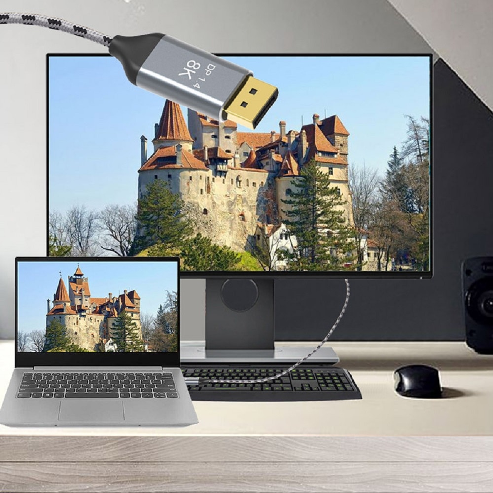 Кабел USBC Displayport DP1.4, 8K60Hz, 4K144Hz, USB 3.1 Type C ...