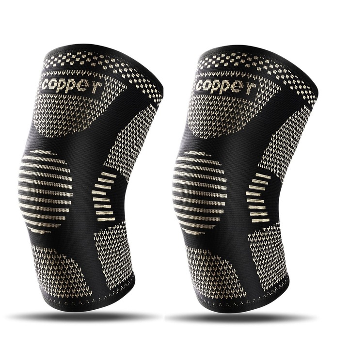 Genunchiere sport, ioni de cupru tricotati, pentru alergare, ciclism si ...