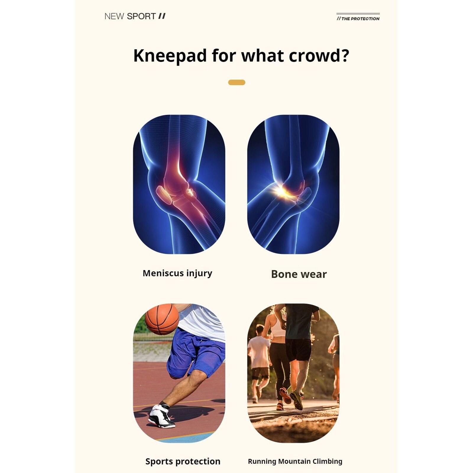 Genunchiere sport, ioni de cupru tricotati, pentru alergare, ciclism si ...