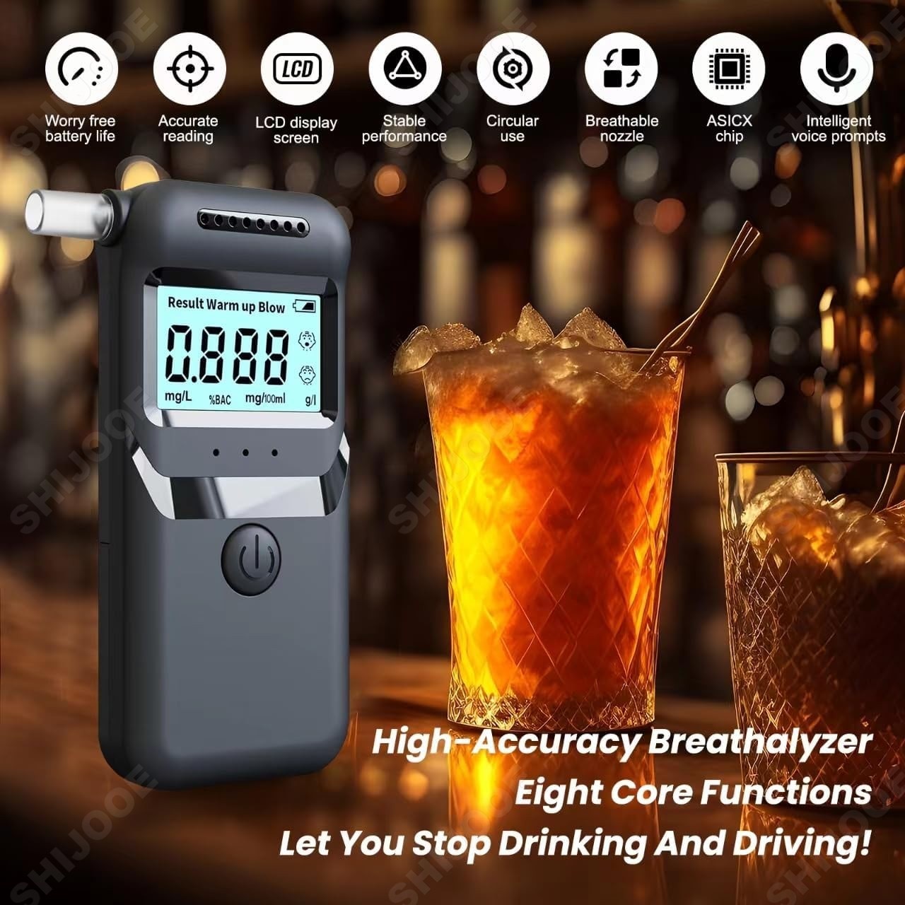 Alcool Tester Profesional SHIJOOE®，Etilotest，20 mustiuc-uri incluse ...