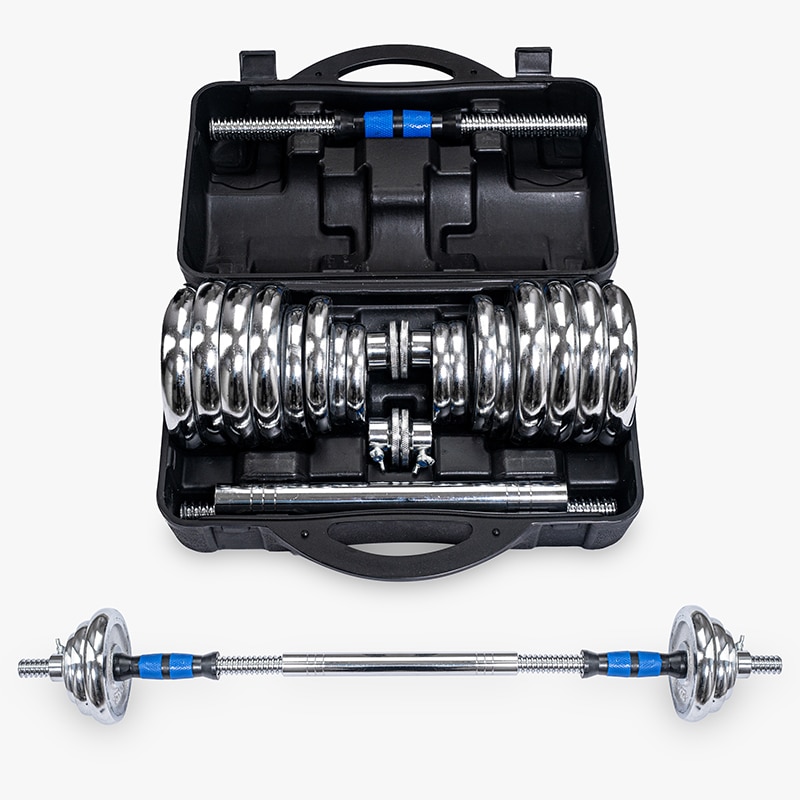 Set gantere reglabile, Climaqx, bara si 16 discuri - eMAG.ro