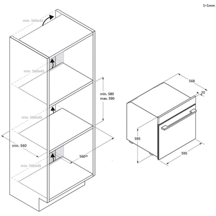 Cuptor incorporabil Haier H6 ID68C5YTB 78 l, Autocuratare pirolitica ...