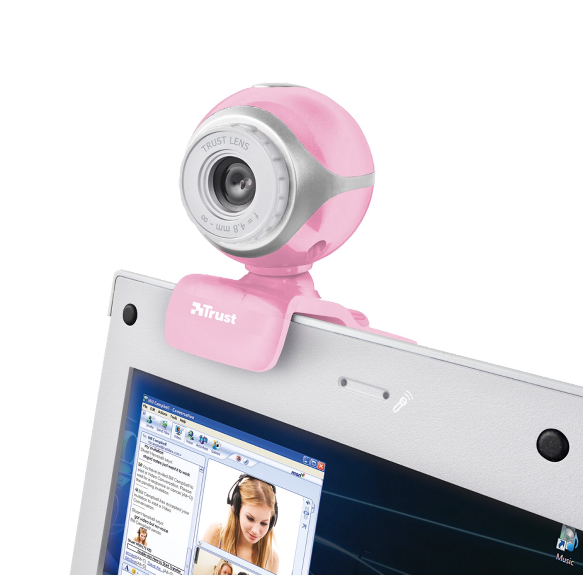 Camera Web Trust Exis, VGA, Microfon, Roz - eMAG.ro