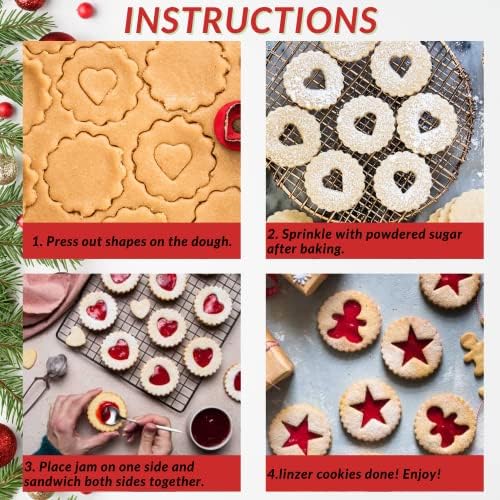 Set 9 forme pentru Biscuiti, Fursecuri, Linzer, 8 piese cu decupaj in ...