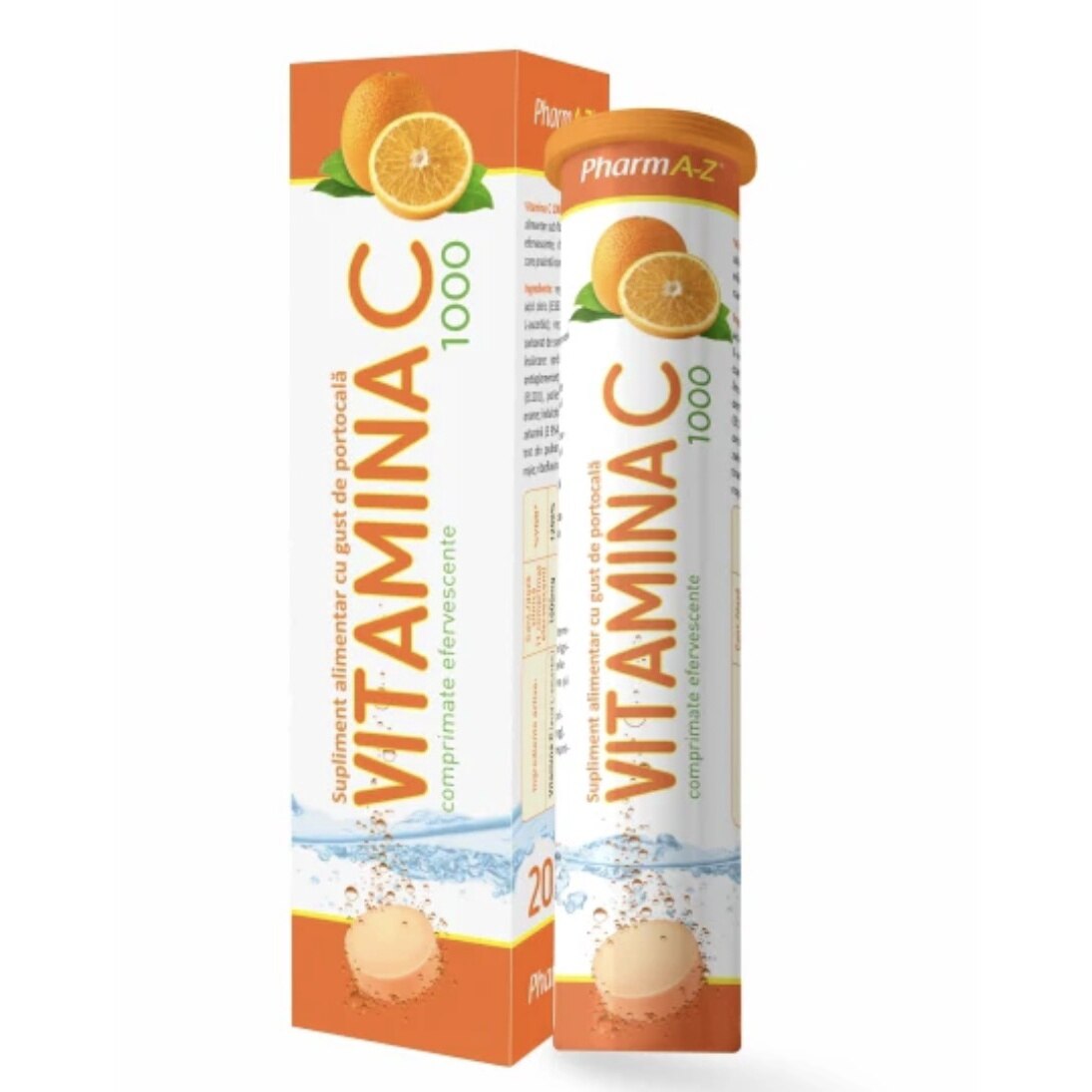 Vitamina C 1000 mg cu gust de portocale 20 comprimate efervescente ...