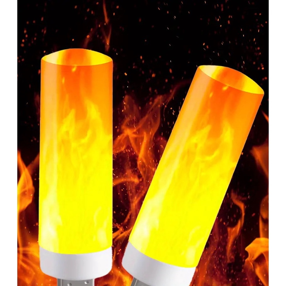 Lampa LED flacara cu USB pentru citit, camping, flacara intermitenta ...