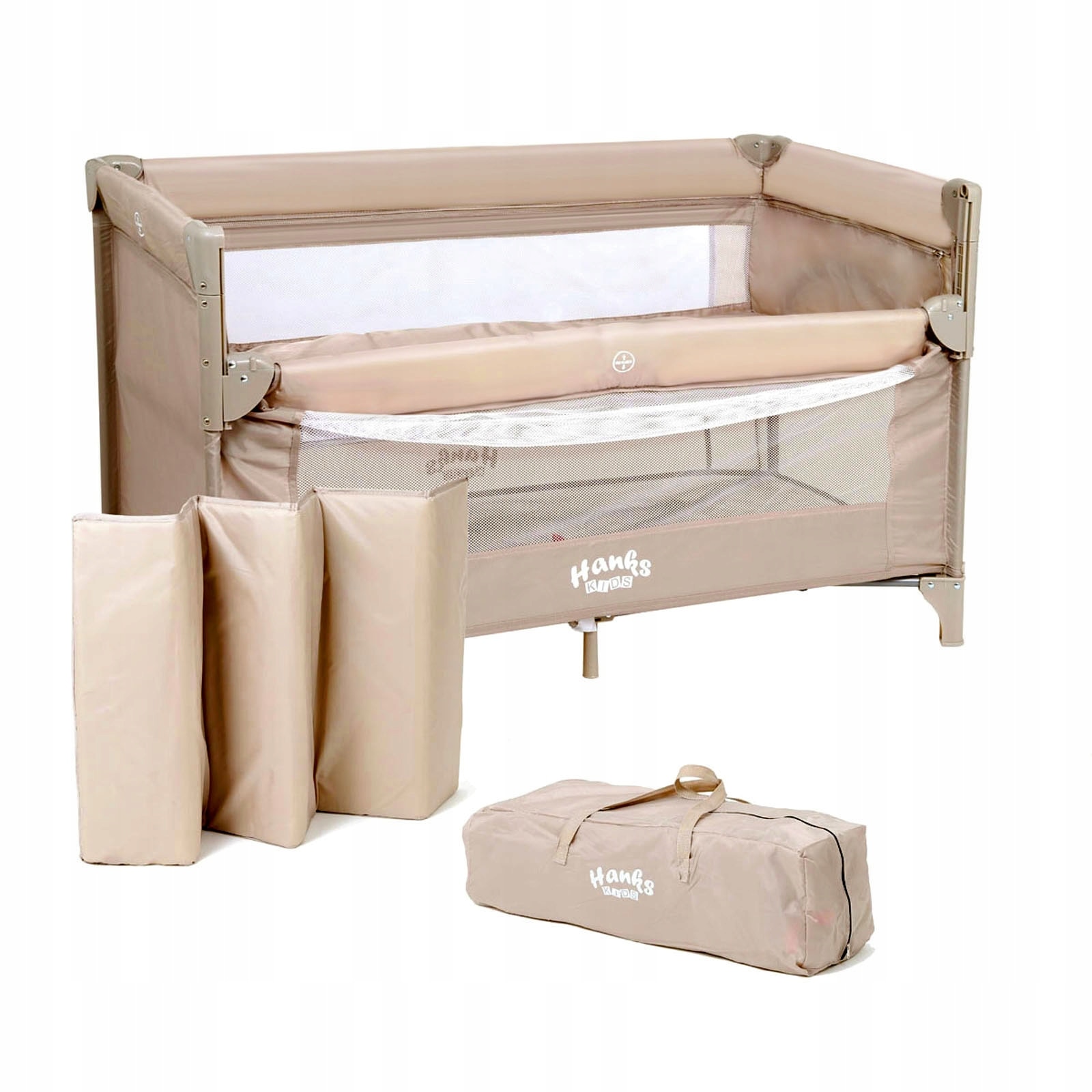 Patut pliabil bebe HanksKids, turistice, doua niveluri, ultra-portabile ...