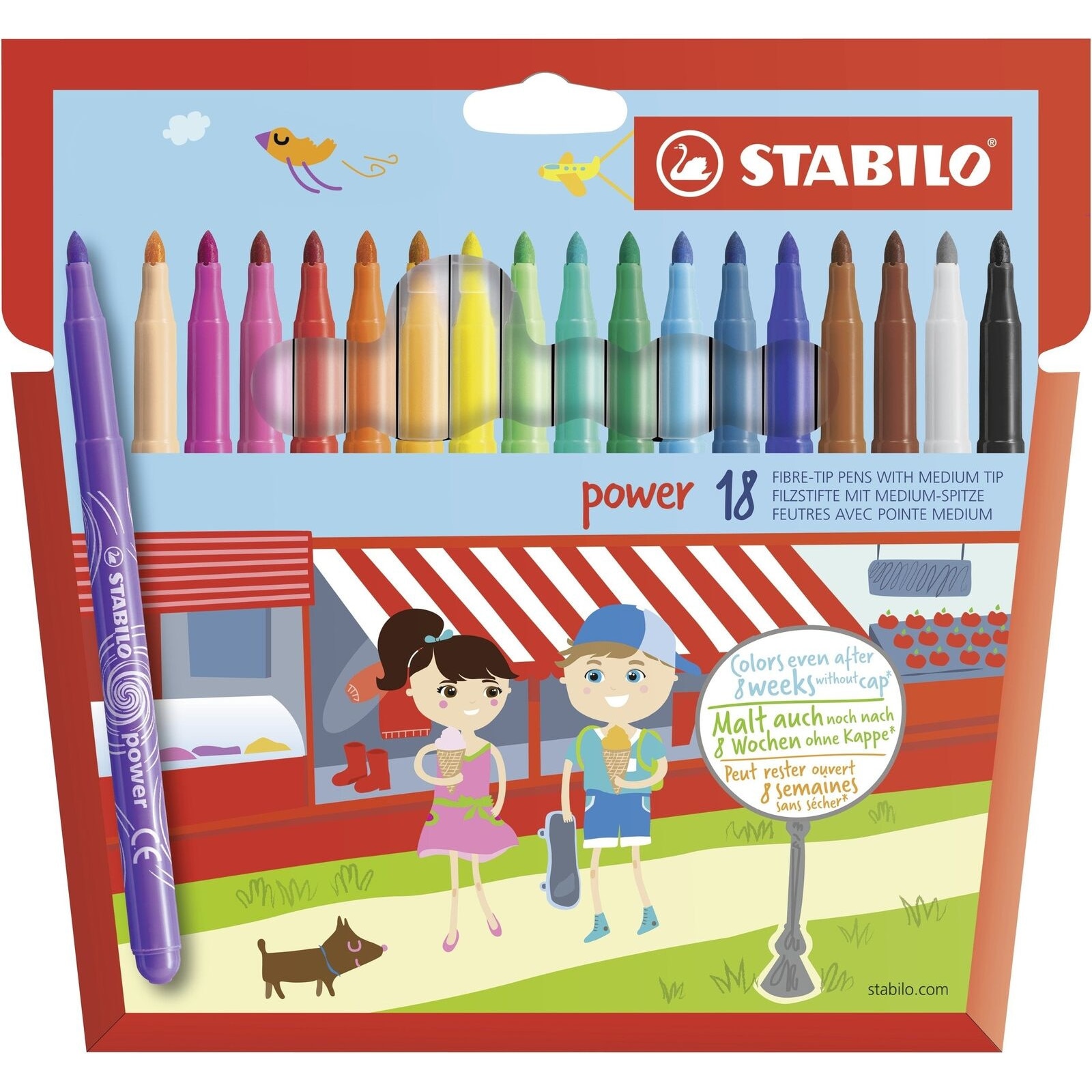 Set carioci, Stabilo, 2 mm, 18 culori diferite - eMAG.ro