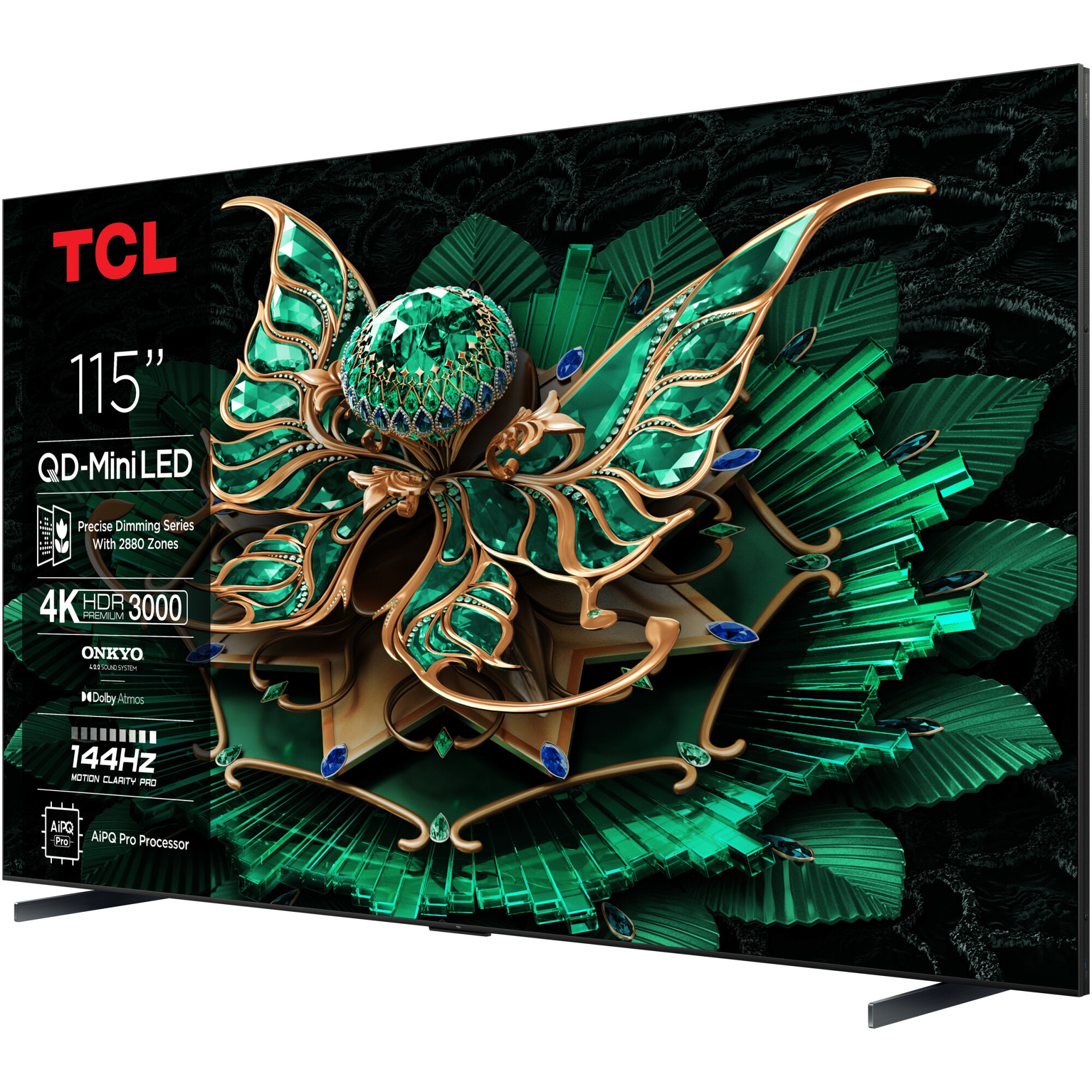 Televizor TCL MiniLed 115C7K, 291 cm, Smart Google TV, 4K Ultra HD, 100Hz, Clasa E (Model 2025 ...