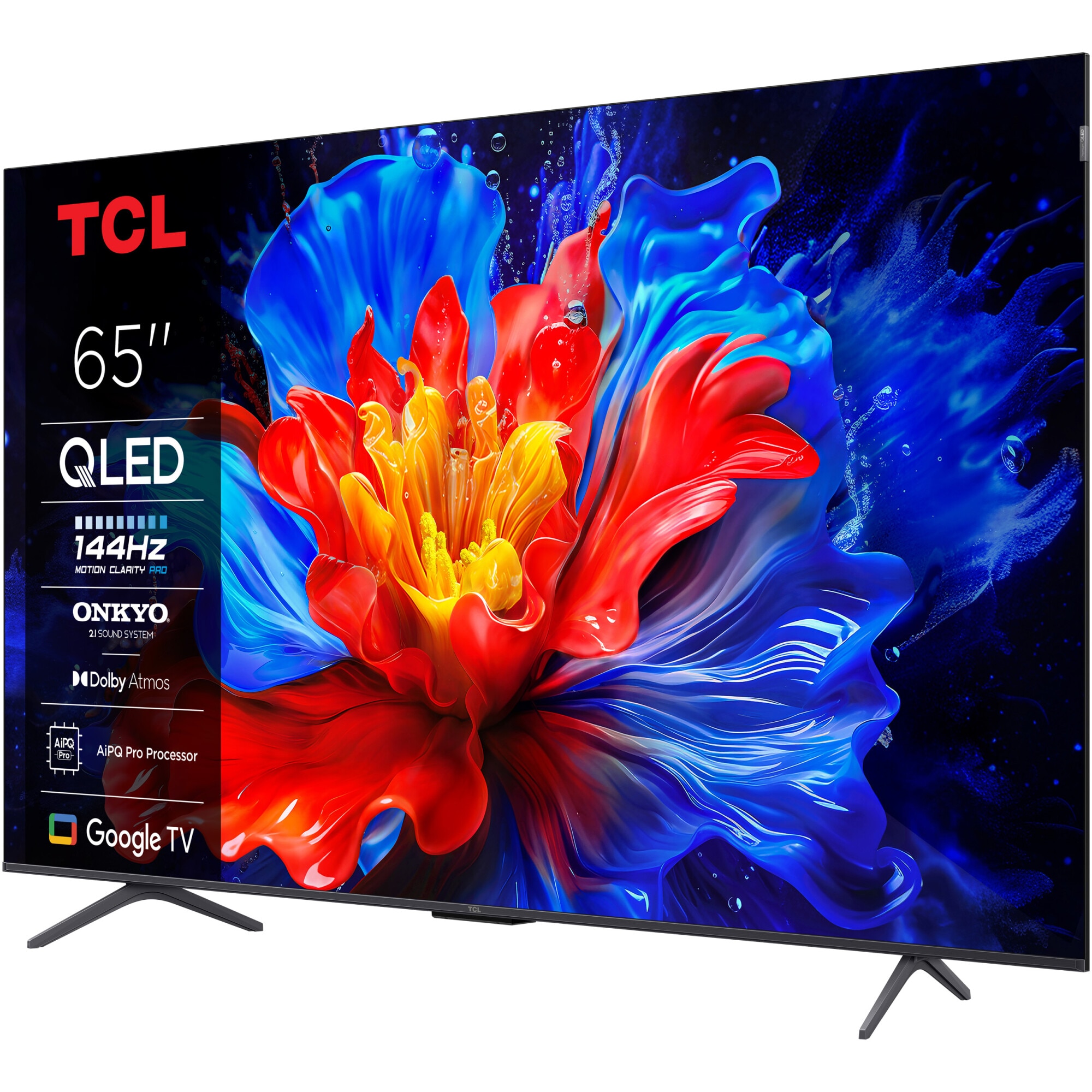 Televizor TCL QLED 65P8K, 164 cm, Smart Google TV, 4K Ultra HD, 100Hz, Clasa F (Model 2025 ...