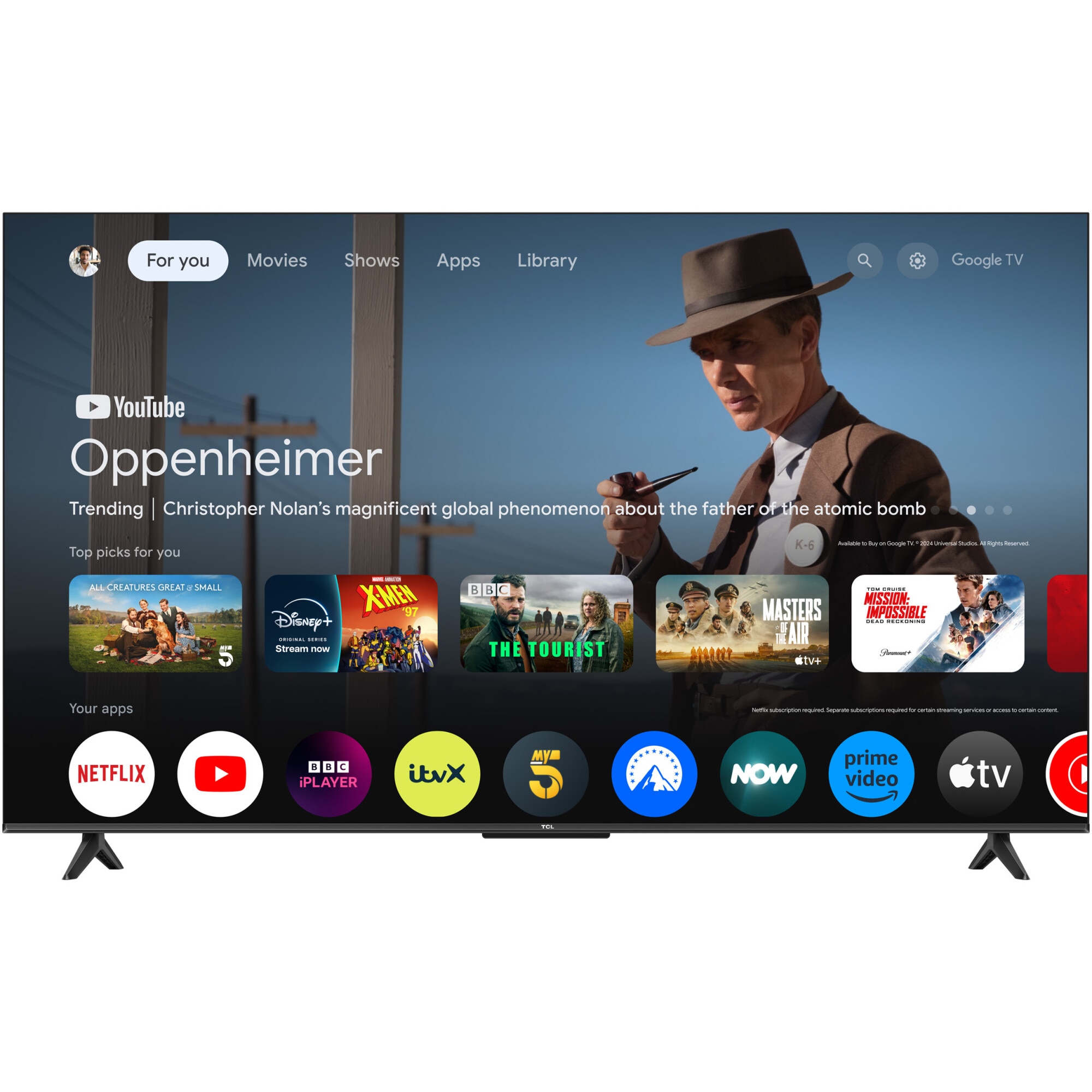 TCL LED 55P6K (2025-ös Modell) Televízió, 139 cm, Smart Google TV, 4K ...