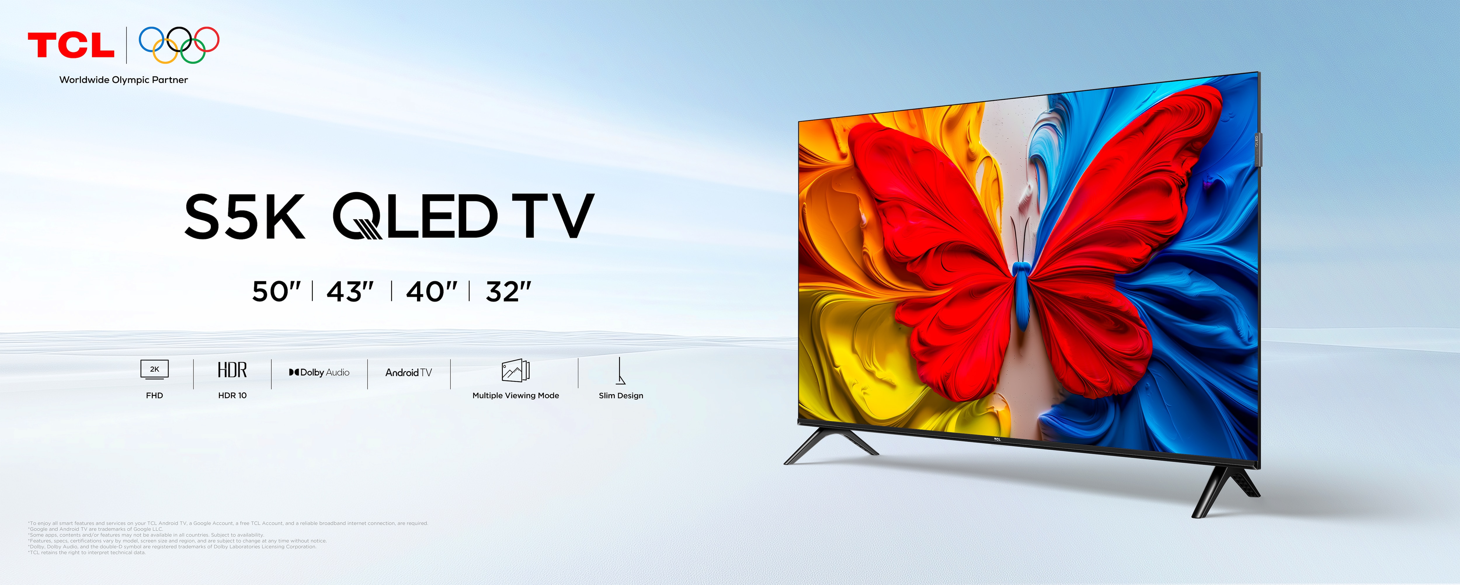 Televizor TCL QLED 40S5K, 100 cm, Smart Android TV, Full HD, Clasa F (Model 2025) - eMAG.ro