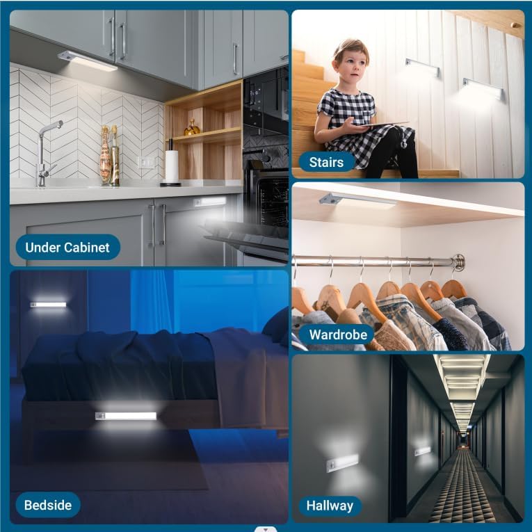 Set de iluminat LED inteligent cu senzor de miscare, reincarcabil USB ...