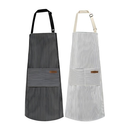 Sort de bucatarie, 2 bucati, reglabil, dungi alb-negru, 81cm - eMAG.ro
