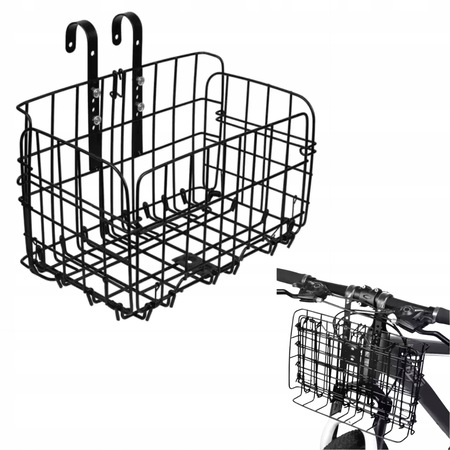 Cos de bicicleta metalic pliabil Alucon, negru, 20x34cm, set cu ...