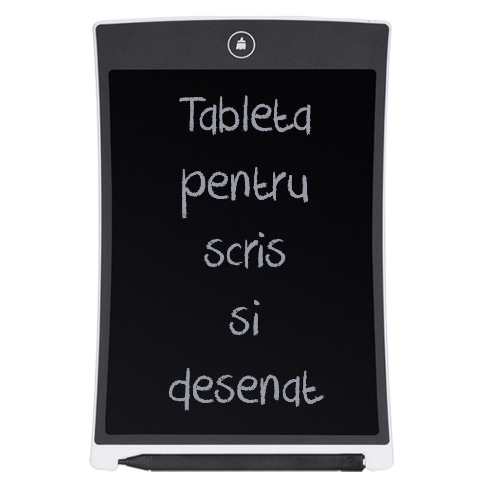 Tableta LCD pentru scris si desenat, 12", alb - eMAG.ro