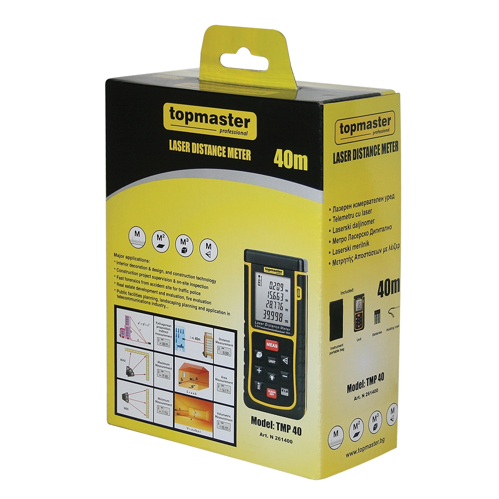 Лазерен измервателен уред Topmaster, 40 метра, TMP - eMAG.bg
