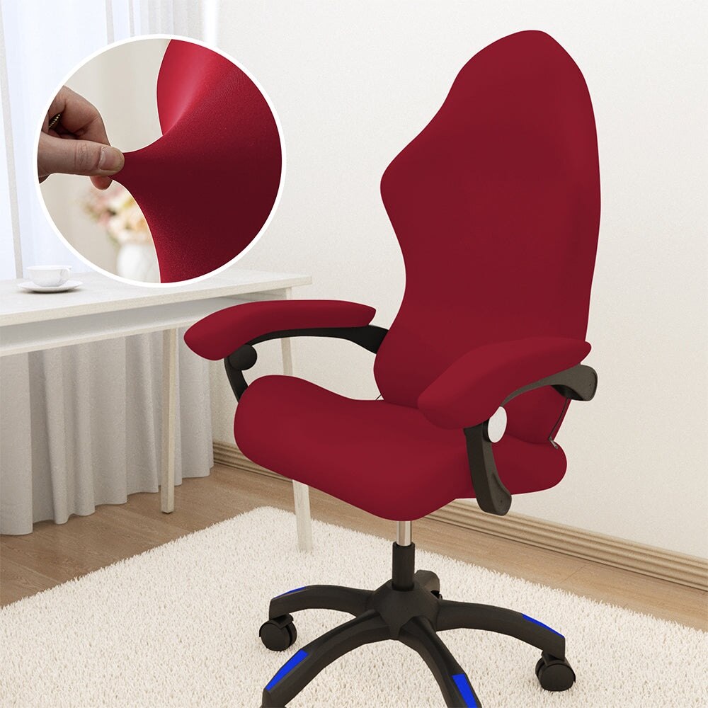 Husa scaun elastica, rosie, dimensiuni 43-47x56-60x78-82cm, design cu ...