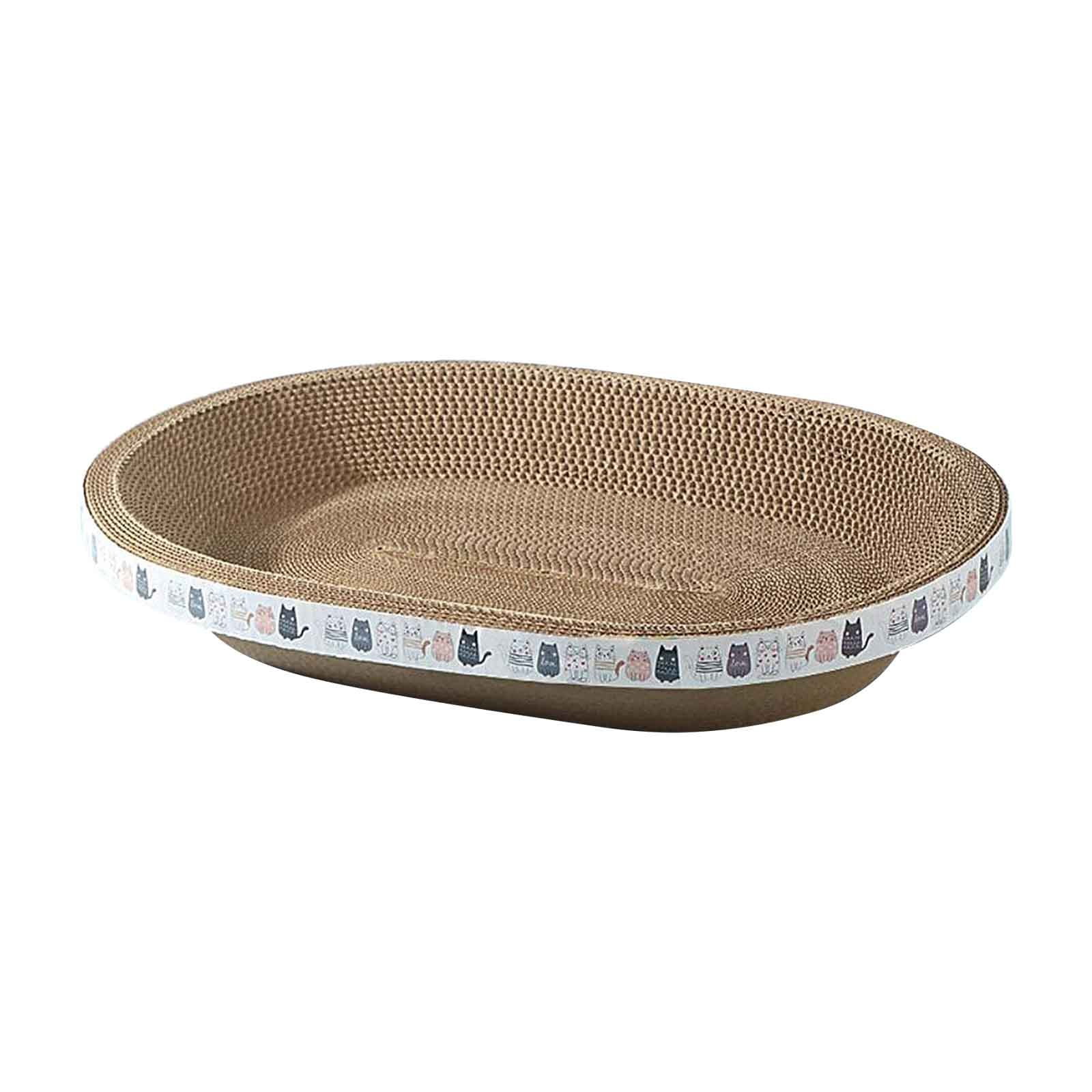 Tavita de zgariat pentru pisici, ovala, din carton ondulat, set cu doua ...