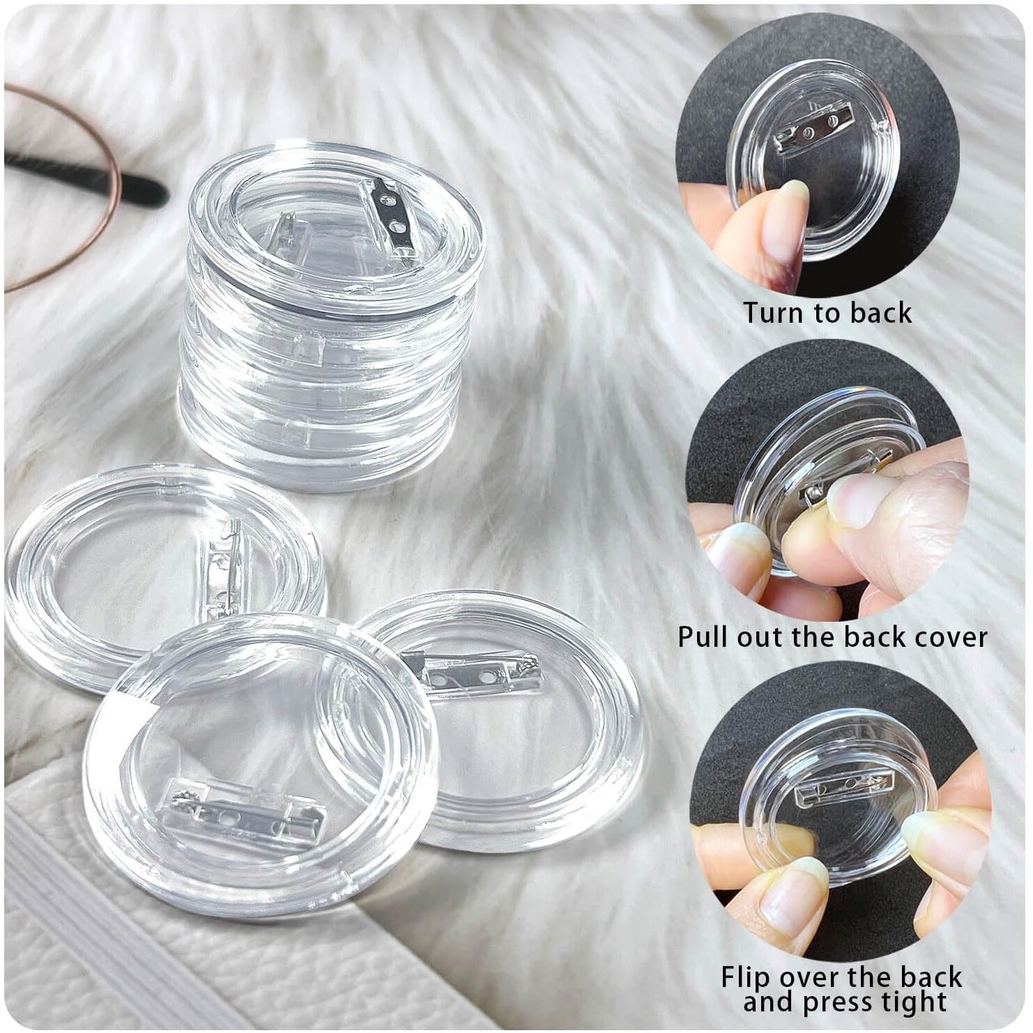 20 bucati acrilic buton insigna buton din plastic transparent pentru ...