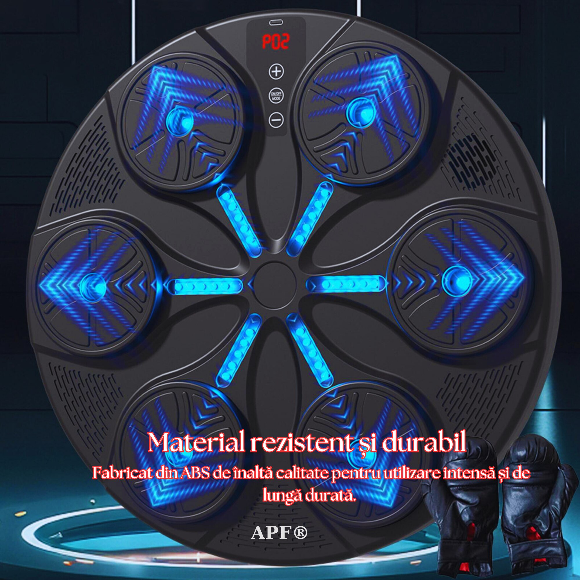 Aparat Smart de Box APF® cu Lumini RGB, Bluetooth, Manusi Negre si ...