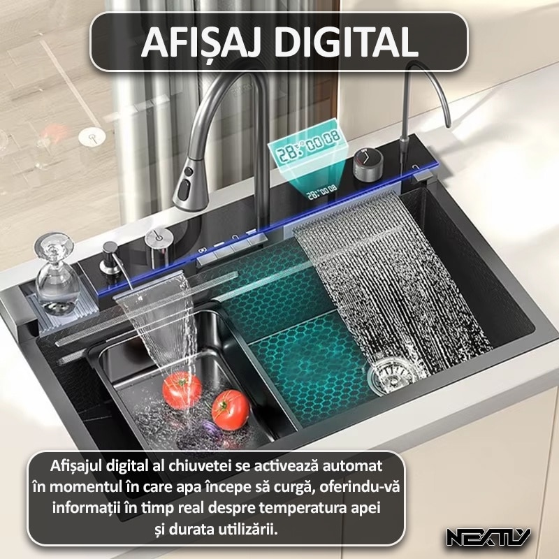 Set chiuveta multifunctionala smart, NEXTLY, afisaj digital, doua ...