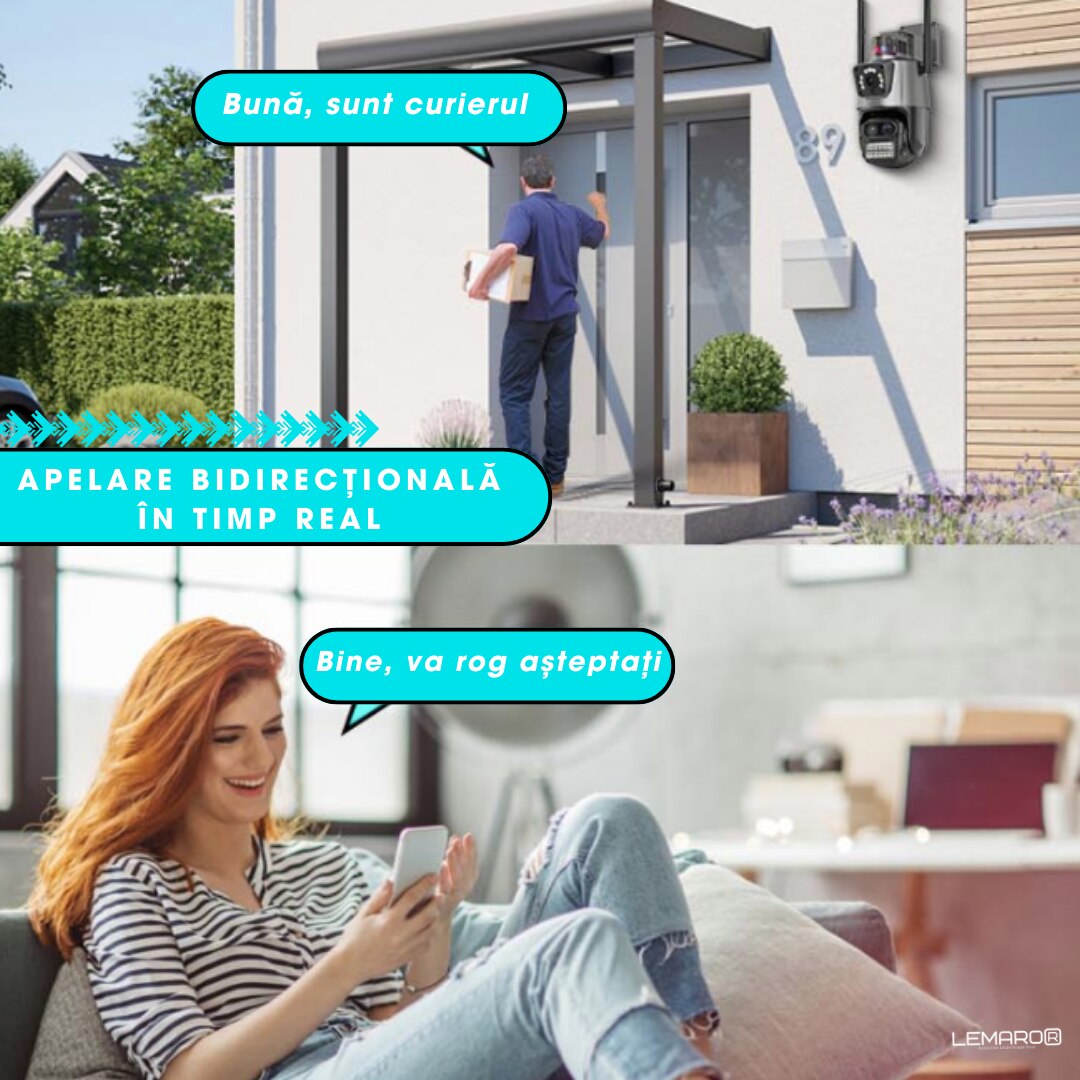 Camera de Supraveghere IP WIFI Lemaro®, Zoom 8X, Auto Tracking, Ultra ...