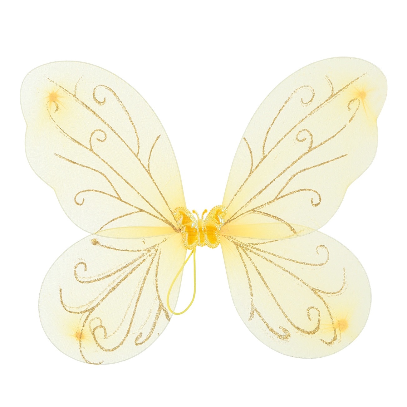 Aripi de fluture pentru copii, galbene cu sclipici, 44X35 cm - eMAG.ro
