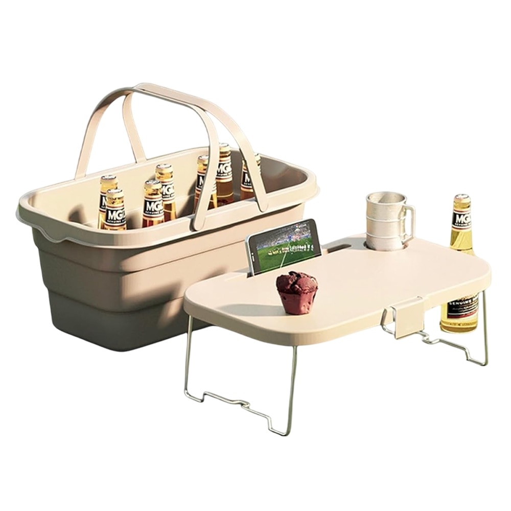 Cosulet pliabil multifunctional din plastic cu masuta capac, awwaline ...