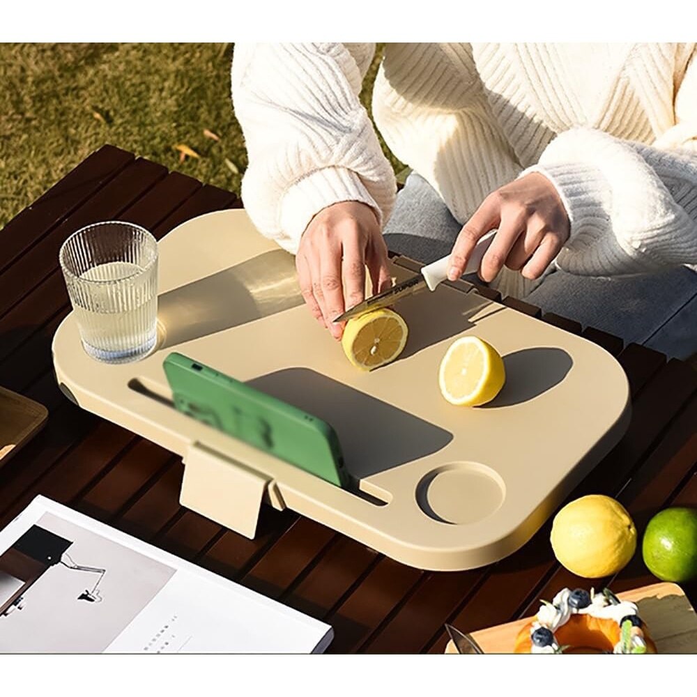 Cosulet pliabil multifunctional din plastic cu masuta capac, awwaline ...