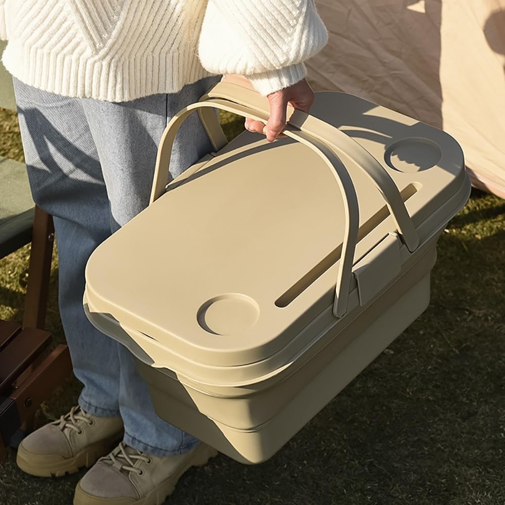 Cosulet pliabil multifunctional din plastic cu masuta capac, awwaline ...