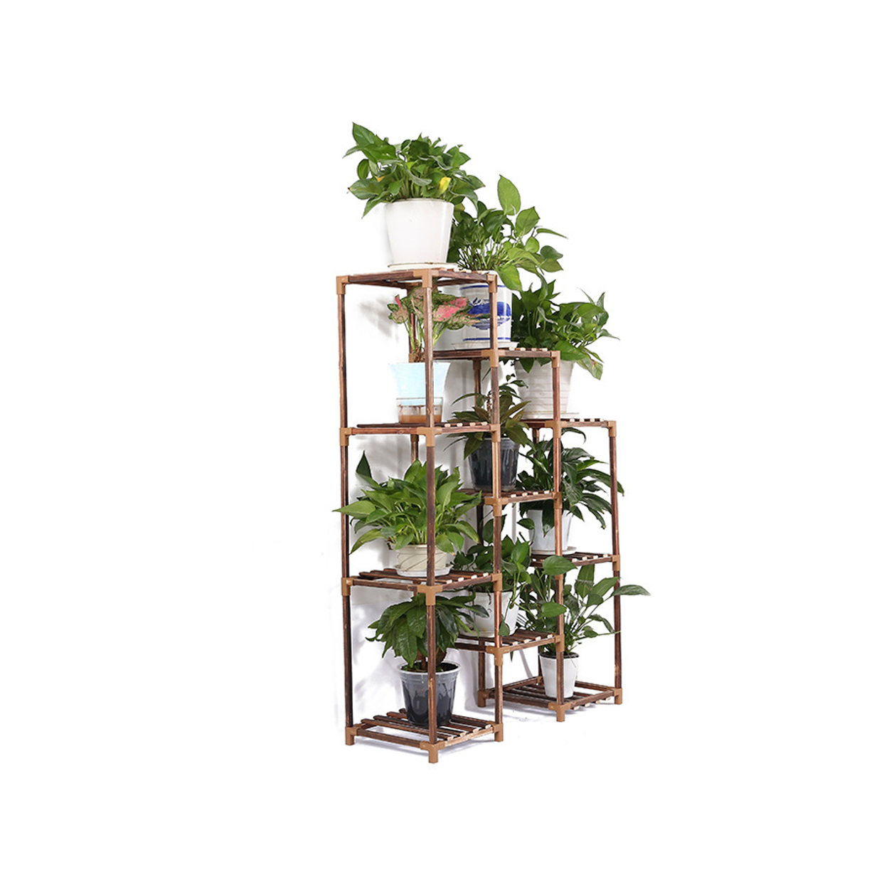 Suport de flori din lemn, cutie de flori din lemn, 7 rafturi, lemn ...