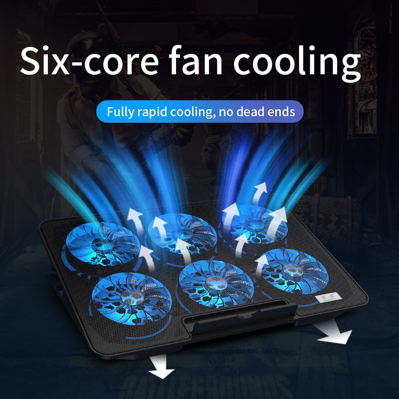 Set Cooler Laptop VERYLINE™ 17 inch cu 6 Ventilatoare, Inaltime si ...