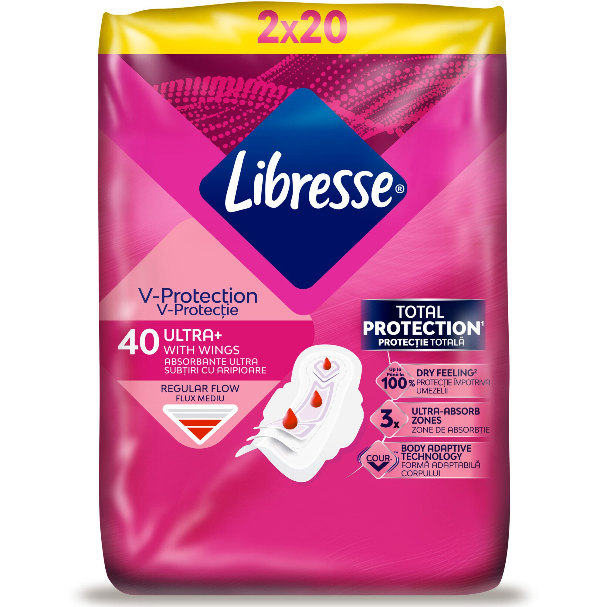Absorbante Libresse Ultra Normal Quattro, 40 bucati - eMAG.ro