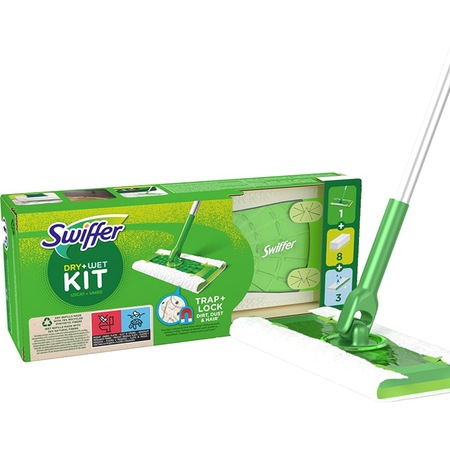 Kit Mop Uscat/Umed Swiffer Sweeper Trap&Lock 1 Mop, Matura si Mop 2 in ...