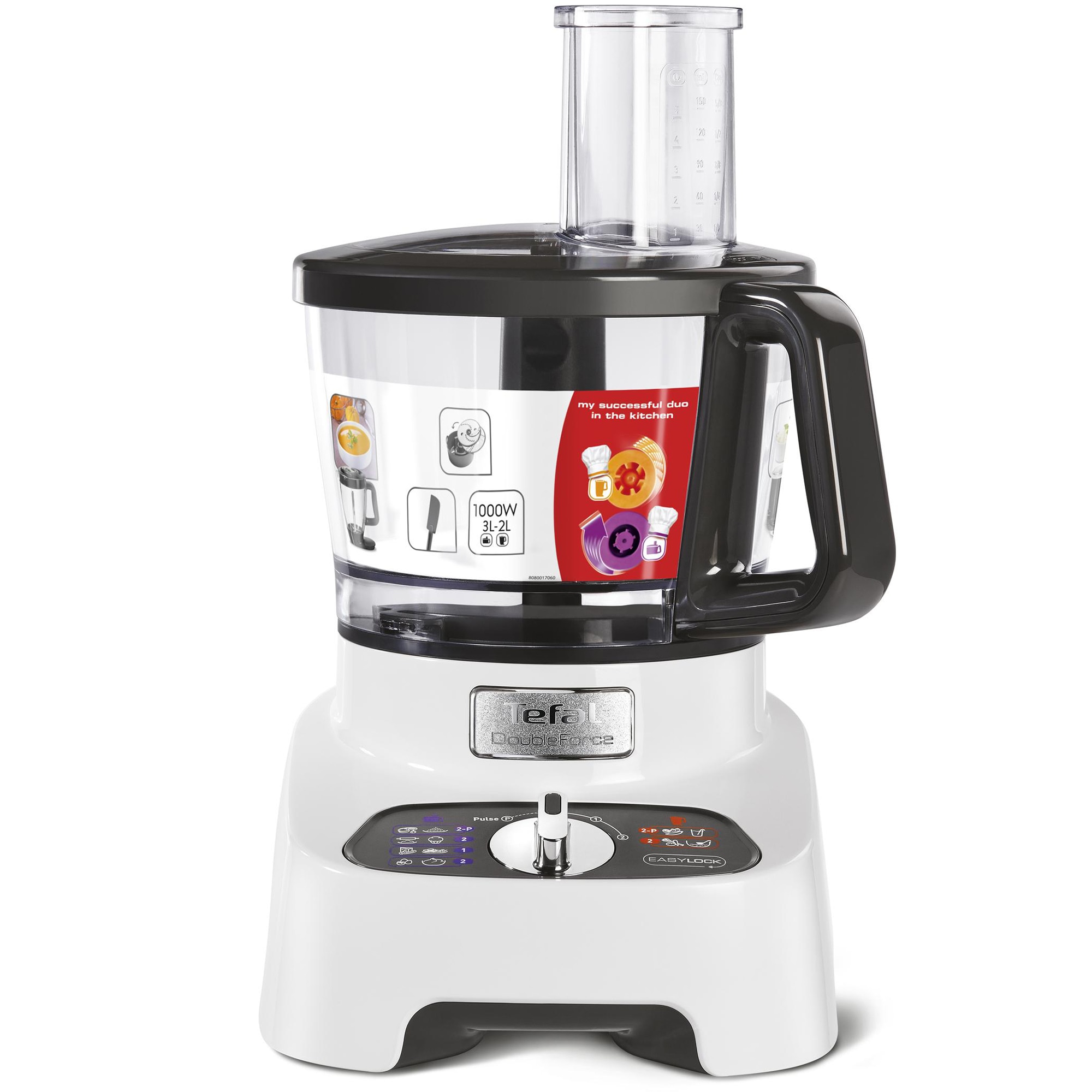 Robot de bucatarie Tefal Double Force DO8221, 1000W, 2 prize de putere ...