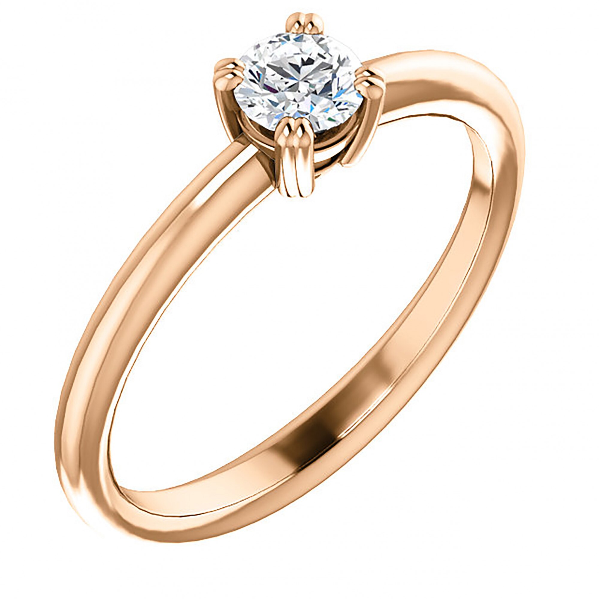 Inel din aur roz cu diamant 0.25 ct - eMAG.ro