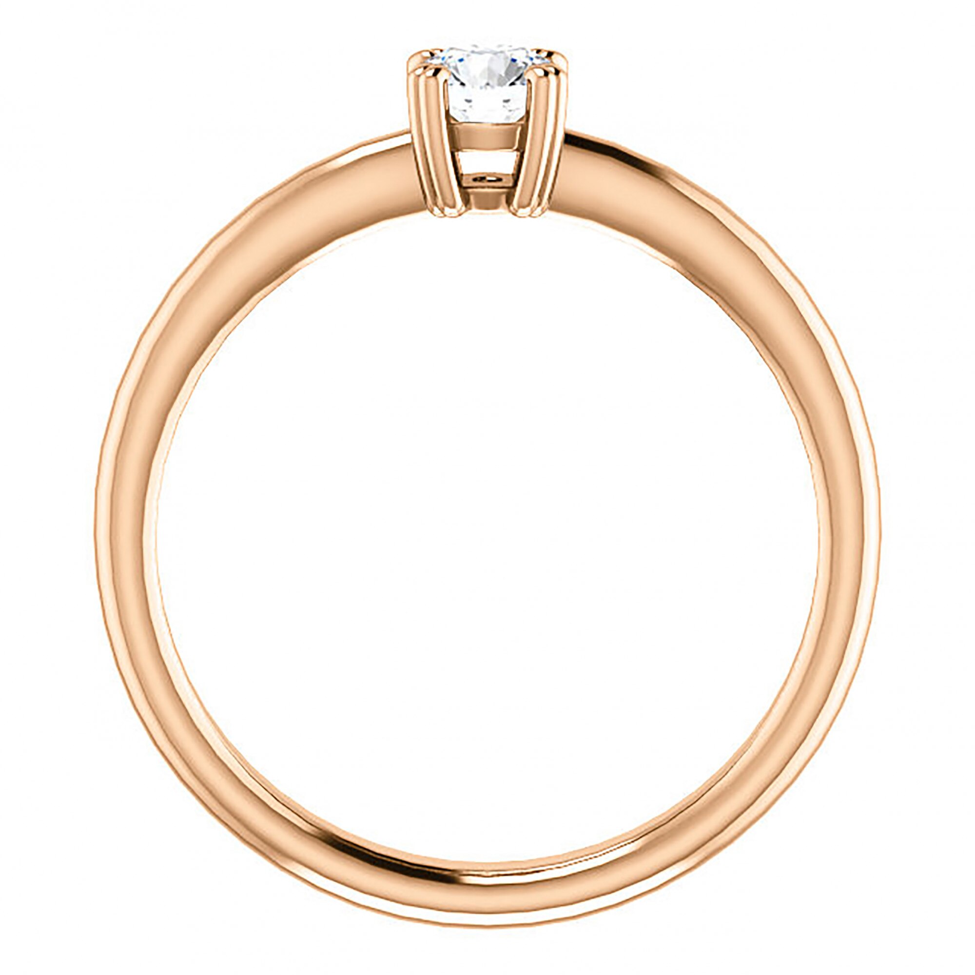 Inel din aur roz cu diamant 0.25 ct - eMAG.ro