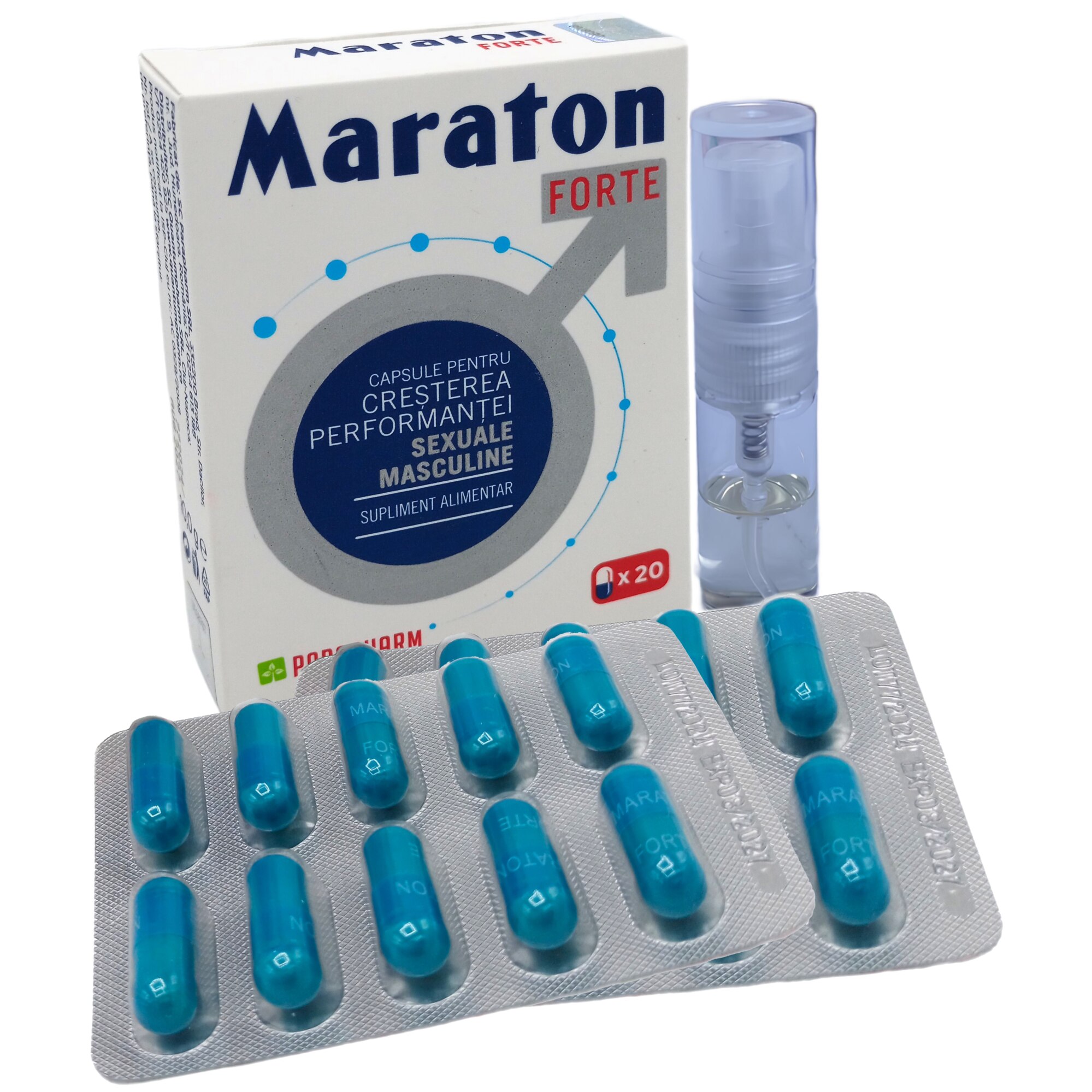 Pachet Capsule Maraton Forte original cutie 20cps + Parfum barbati ...
