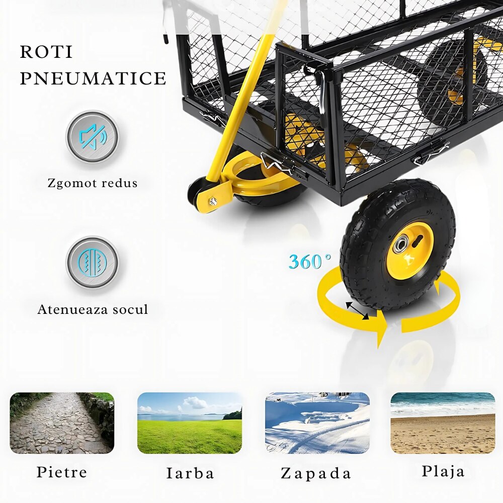 Carucior universal de gradina Promerco®, design compact, practic ...