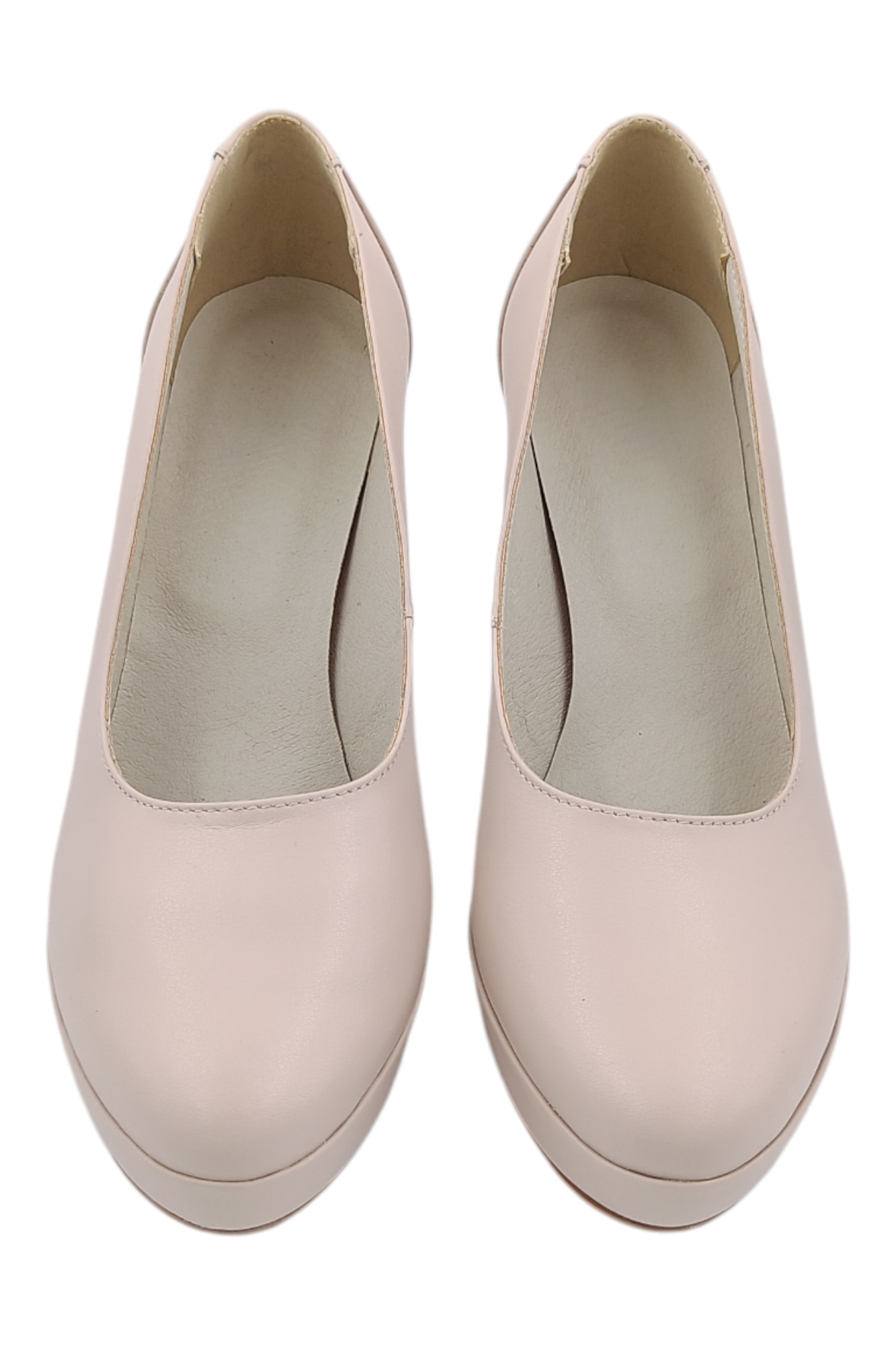 Pantofi dama eleganti, piele naturala, varf rotund, toc inalt cu ...