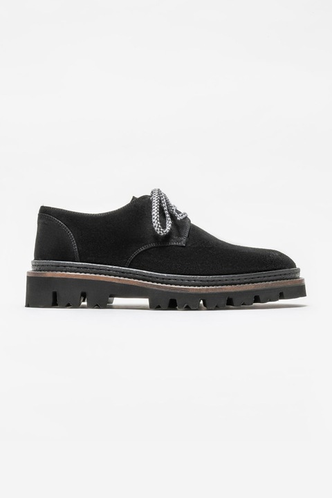 ELLE, Pantofi derby de piele intoarsa - eMAG.ro