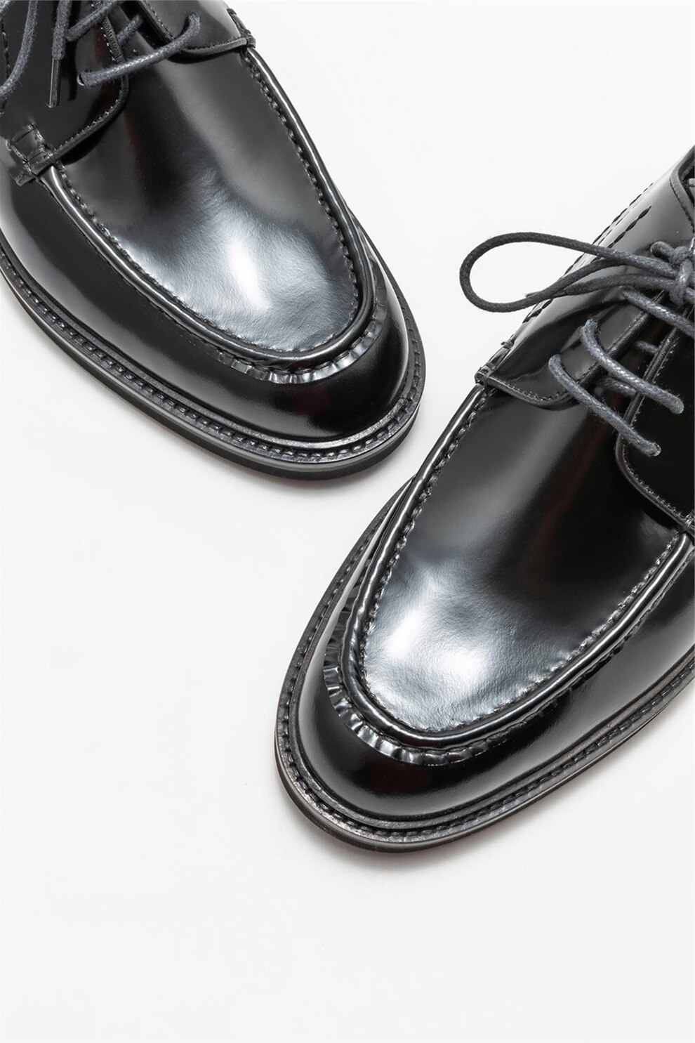 ELLE, Pantofi derby de piele, Negru, 41 - eMAG.ro