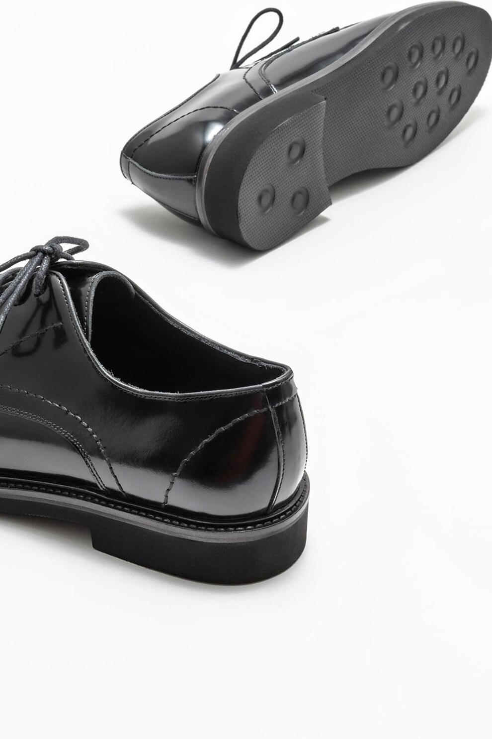 ELLE, Pantofi derby de piele, Negru, 41 - eMAG.ro