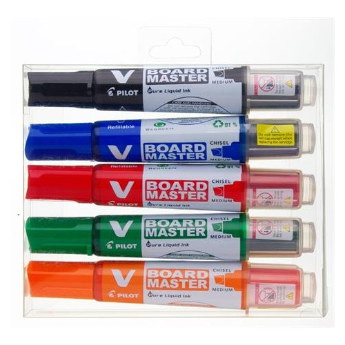 Set 5 marcatoare pentru tabla, 2.3 mm, conice, PILOT "V-Board Master ...