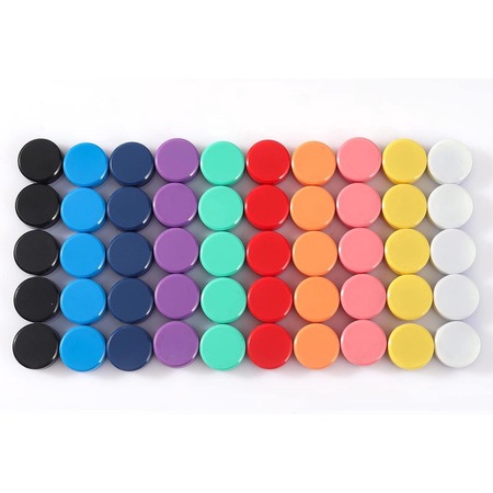 Set de 50 magneti colorati, Xyedyaup, 10 culori, 20mm, pentru frigider ...