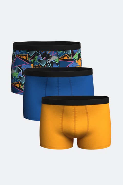 LC WAIKIKI, Set de boxeri cu imprimeu - 3 perechi, Galben, Albastru, XL ...
