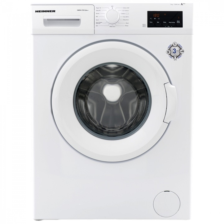 Пералня Heinner HWM–V7012A++, 7 кг, 1200 об/мин, Клас A++, Цифров ...
