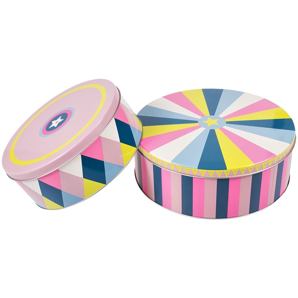 Cutii rotunde metalice, set 2, universale, recipiente cu capac ermetic ...