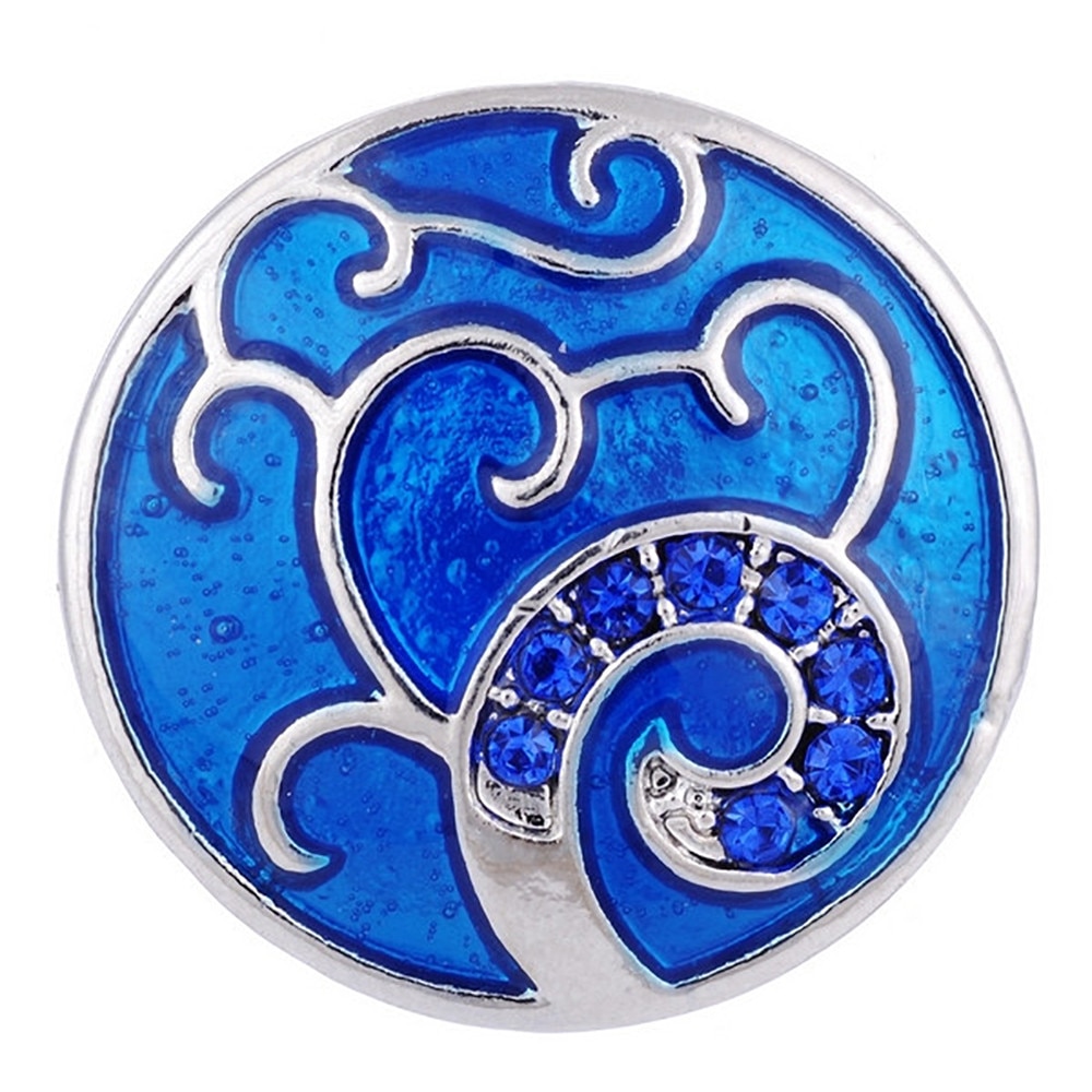 Buton Interschimbabil, Copac Argintiu Pictat Sidefat Albastru - eMAG.ro
